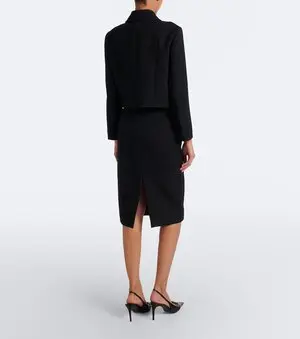 Gucci Horsebit Wool Crêpe Pencil Skirt