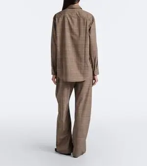 LESET Mia Checked Wide-leg Pants