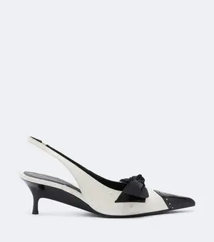 Alexander McQueen Koko Bow-detail Leather Slingback Pumps