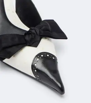 Alexander McQueen Koko Bow-detail Leather Slingback Pumps