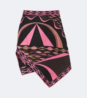 Emilio Pucci Dune Asymmetric Silk Twill Miniskirt - Multicoloured