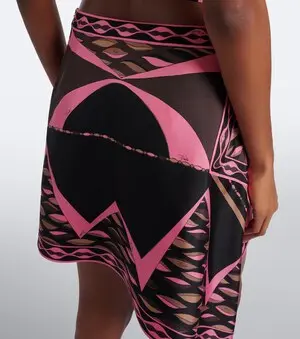 Emilio Pucci Dune Asymmetric Silk Twill Miniskirt
