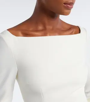 Safiyaa Belisa Belted Ruffled Crêpe Gown - White