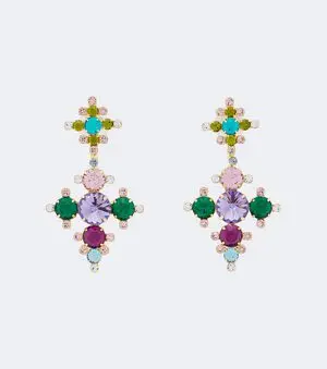 JENNIFER BEHR Jovanny Embellished Gold-plated Earrings