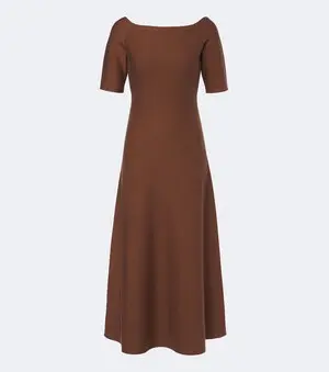 Gabriela Hearst Vivia Wool, Silk, And Cashmere Midi Dress - Brown