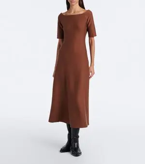Gabriela Hearst Vivia Wool, Silk, And Cashmere Midi Dress - Brown