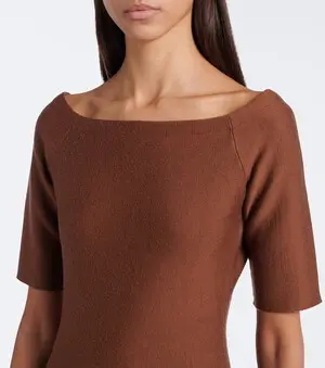Gabriela Hearst Vivia Wool, Silk, And Cashmere Midi Dress - Brown