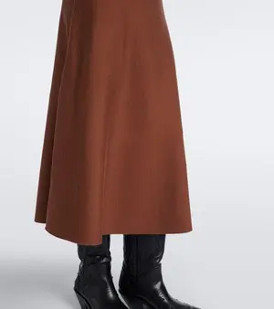 Gabriela Hearst Vivia Wool, Silk, And Cashmere Midi Dress - Brown