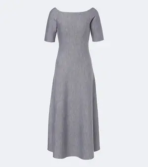 Gabriela Hearst Vivia Wool, Silk, And Cashmere Midi Dress - Grey