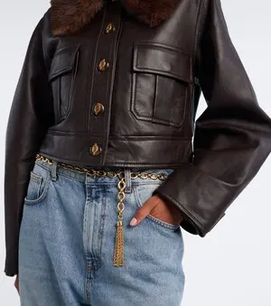 Zimmermann Valiant Cropped Leather Jacket