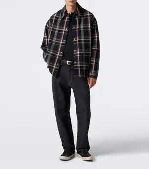 A.PRESSE Checked Wool And Cashmere Overshirt