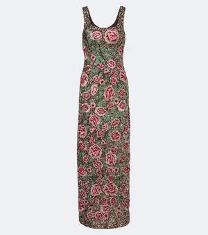 LA FUORI Là Fuori Antique Bloom Sequined Gown - Multicoloured