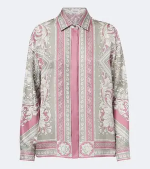 Versace Greca Printed Silk Twill Shirt