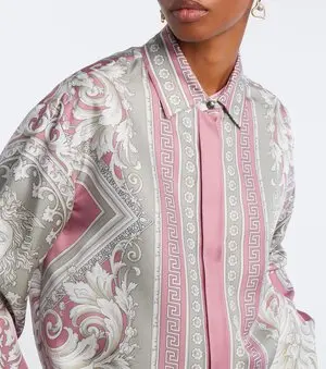 Versace Greca Printed Silk Twill Shirt