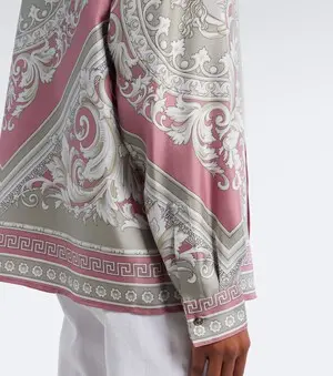 Versace Greca Printed Silk Twill Shirt