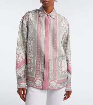 Versace Greca Printed Silk Twill Shirt