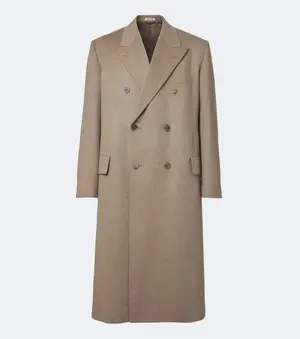 Auralee Double-breasted Cashmere Coat - Brown