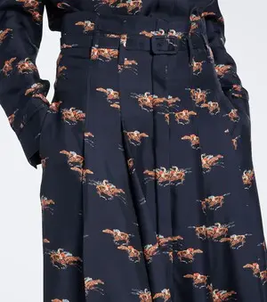 Gabriela Hearst Dugald Printed Silk Twill Midi Skirt