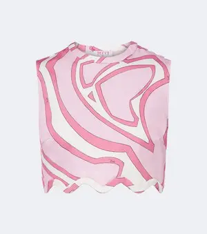 Emilio Pucci Labirinto Cotton-blend Jersey Crop Top - Pink