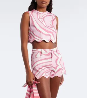 Emilio Pucci Labirinto Cotton-blend Jersey Crop Top