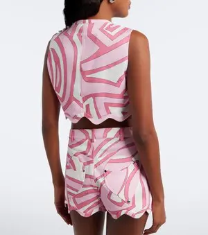 Emilio Pucci Labirinto Cotton-blend Jersey Crop Top