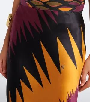 Emilio Pucci Drago Satin Maxi Skirt