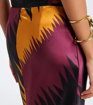 Emilio Pucci Drago Satin Maxi Skirt