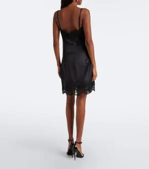 Dolce & Gabbana Lace-trimmed Silk Satin Slip Dress