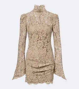 DE LA VALI Agartha Guipure Lace Minidress - Beige