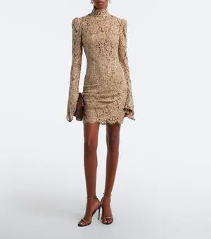 DE LA VALI Agartha Guipure Lace Minidress