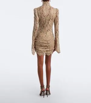 DE LA VALI Agartha Guipure Lace Minidress