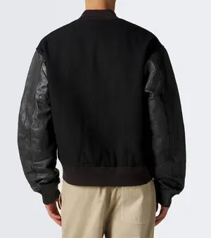 Visvim Wool, Linen, And Leather Varsity Jacket