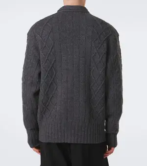 Simone Rocha Cable-knit Embellished Virgin Wool Cardigan