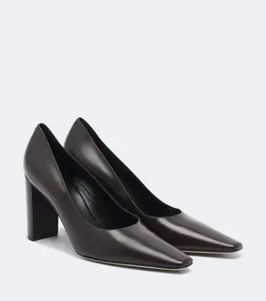 THE ROW Pia Leather Pumps - Black