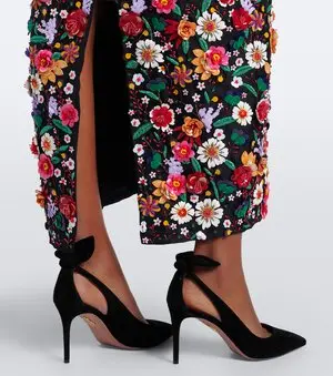Carolina Herrera Embellished Floral Organza Cocktail Dress