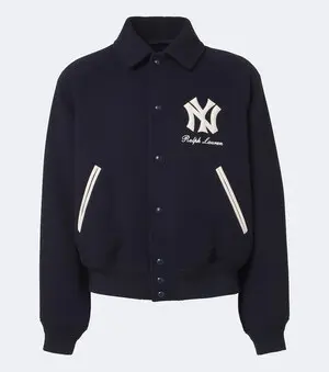 Ralph Lauren Purple Label X Mlb Shearling-lined Twill Blouson Jacket