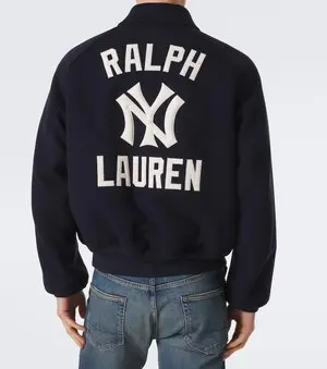 Ralph Lauren Purple Label X Mlb Shearling-lined Twill Blouson Jacket