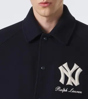 Ralph Lauren Purple Label X Mlb Shearling-lined Twill Blouson Jacket