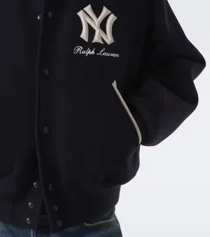 Ralph Lauren Purple Label X Mlb Shearling-lined Twill Blouson Jacket