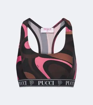 Emilio Pucci Marmo Jersey Sports Bra - Multicoloured
