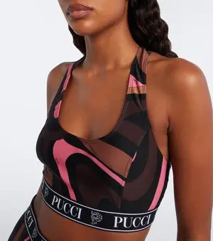 Emilio Pucci Marmo Jersey Sports Bra