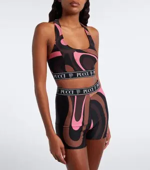 Emilio Pucci Marmo Jersey Sports Bra