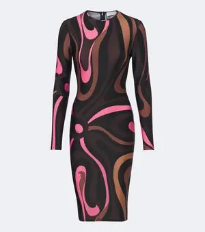 Emilio Pucci Marmo Jersey Midi Dress - Multicoloured