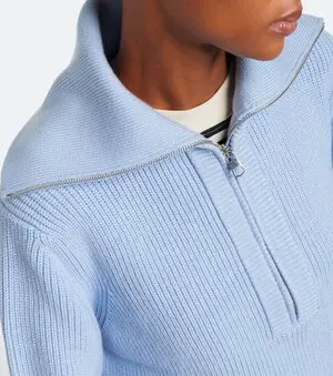 Varley Maura Ribbed-knit Half-zip Sweater