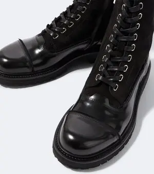 Dolce & Gabbana Suede And Leather Lace-up Boots