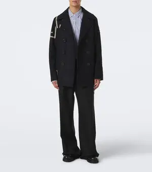 Junya Watanabe Double-breasted Wool-blend Blazer