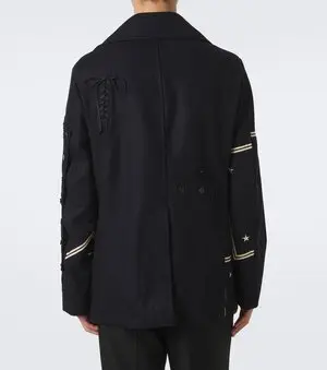 Junya Watanabe Double-breasted Wool-blend Blazer