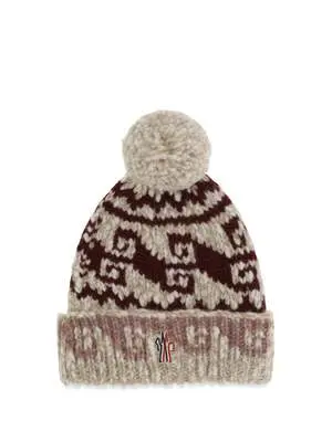 Moncler Wool-alpaca Blend Beanie With Pom-pom - Cream