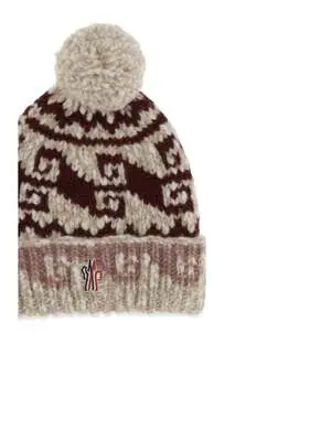 Moncler Wool-alpaca Blend Beanie With Pom-pom - Cream
