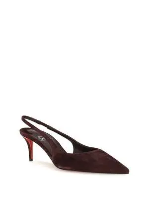 CHRISTIAN LOUBOUTIN Miss Z Slingback Suede Pumps